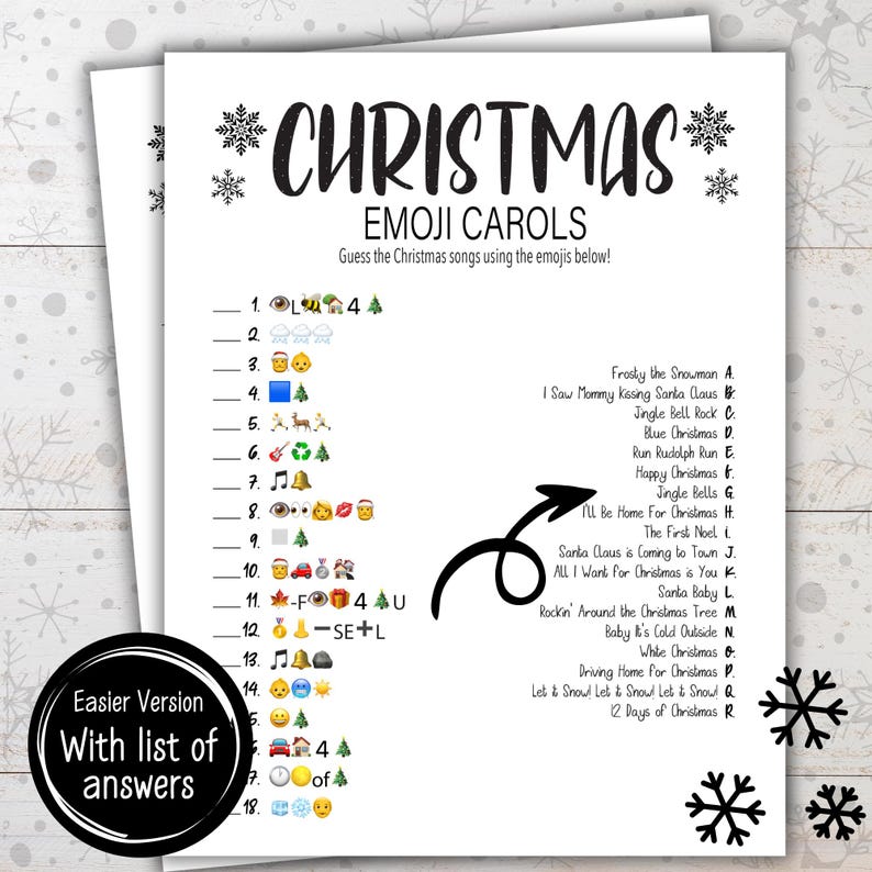 Christmas Songs Emoji Game | Christmas Gathering Game Night | Christmas ...