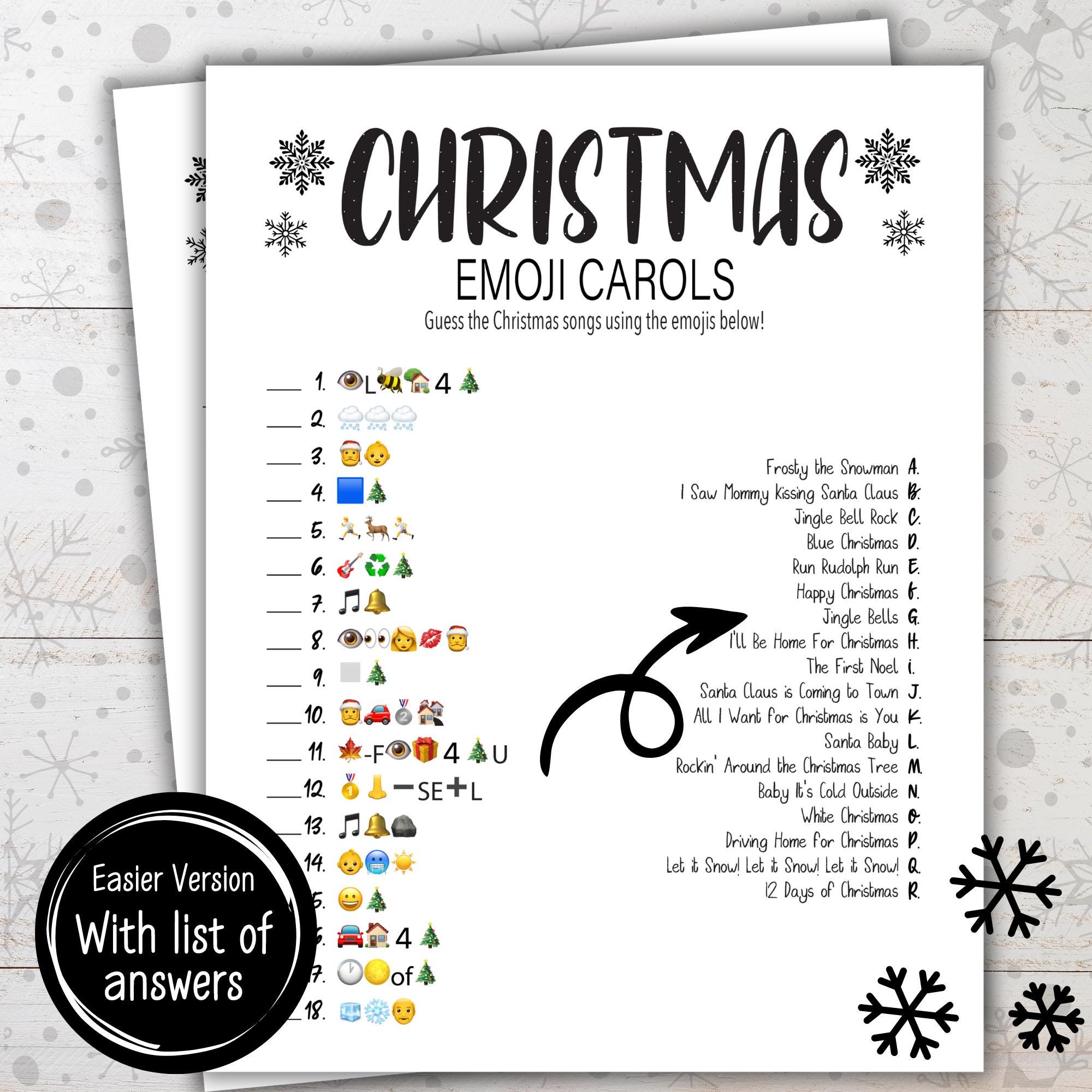 Christmas Songs Emoji Game | Christmas Gathering Game Night | Christmas ...
