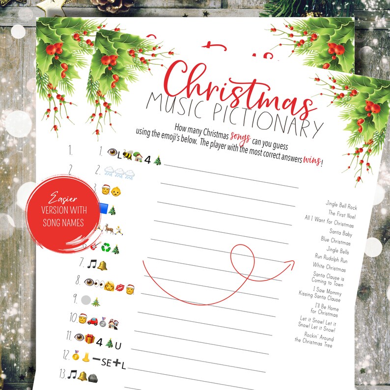 Christmas Song Emoji Game, Christmas Song Emoji Pictionary, Emoji ...