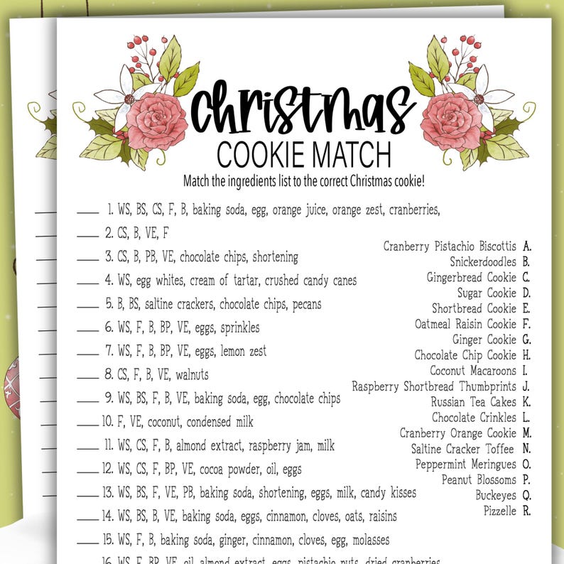 Christmas Cookie Match Game | Christmas Cookie Recipe Game | Christmas ...