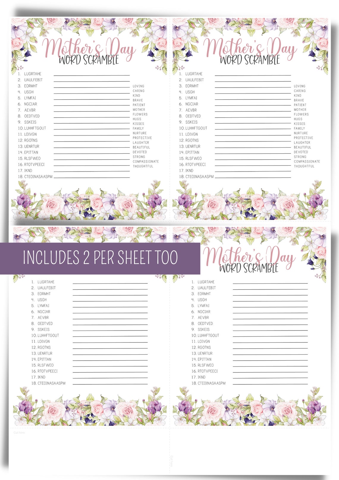 Mothers Day Printable Mothers Day Games Mothers Day Word Scramble ...