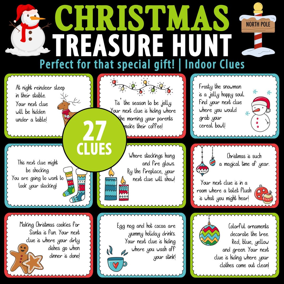 Fun Christmas Themed Treasure Hunt | Kids and Teens Christmas Treasure ...