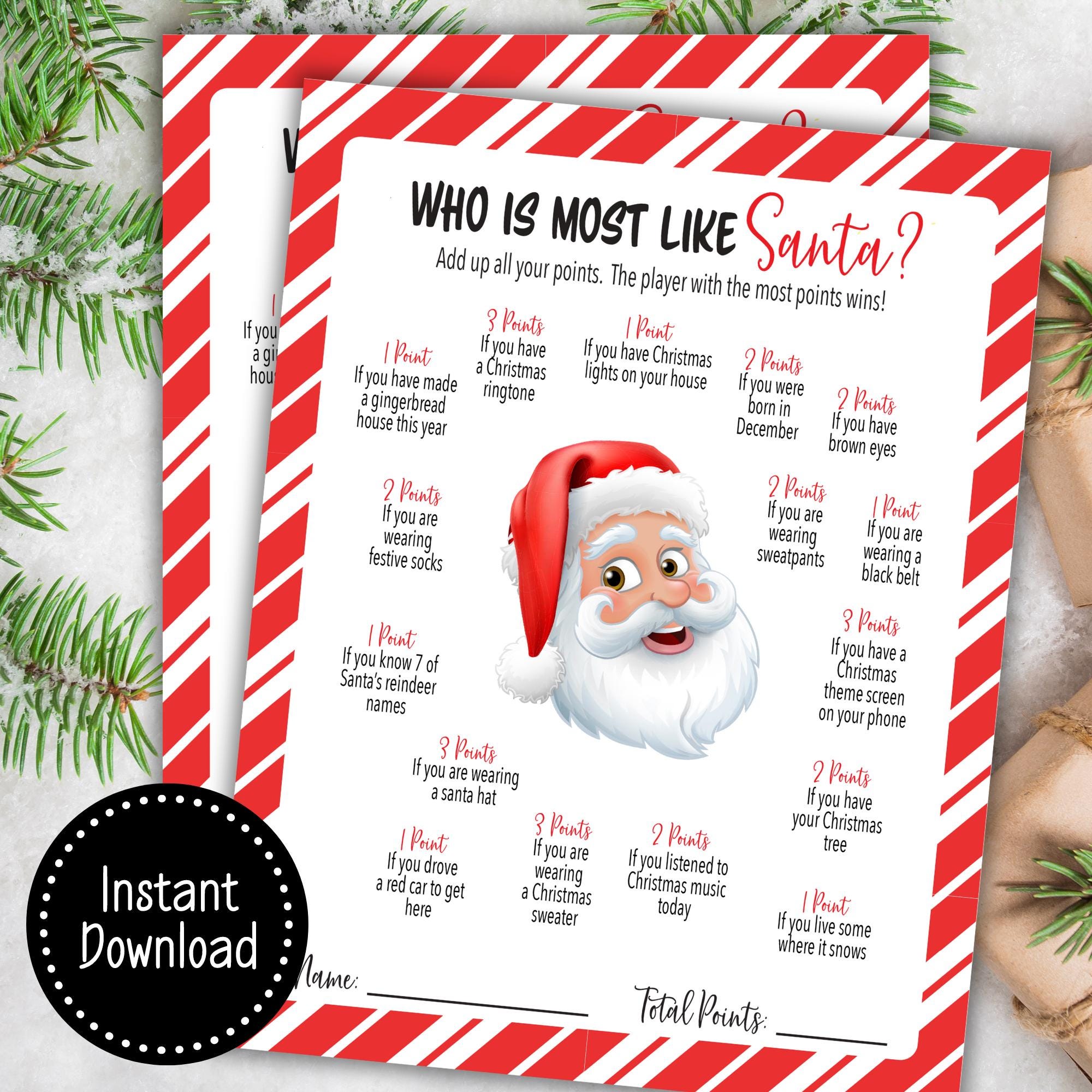Christmas Who is Most Like Santa Game for Office Party | Family ...