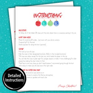 Indoor Christmas Scavenger Hunt With QR Codes | Christmas Printable ...