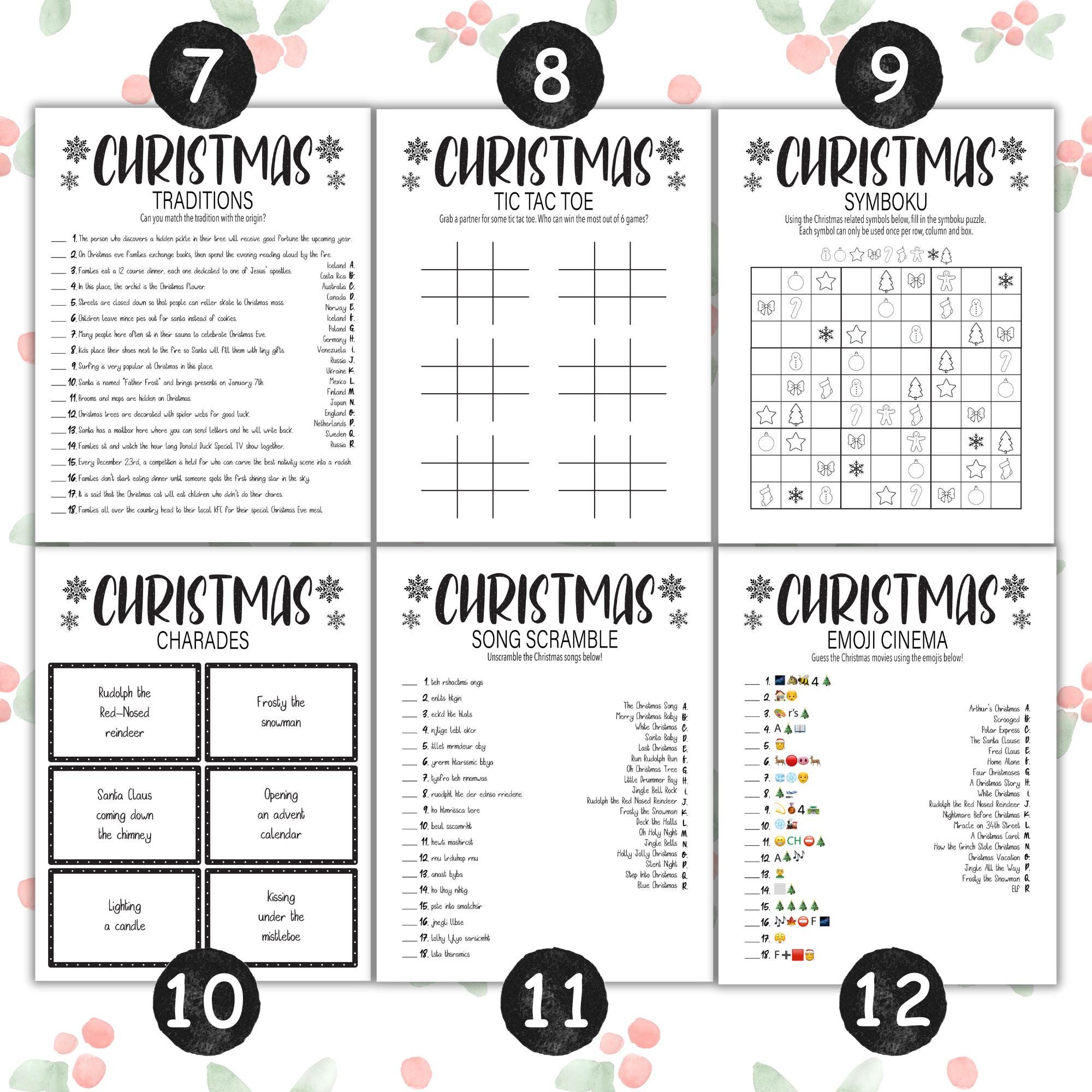 Printable Christmas Party Game Bundle | Holiday Classroom Party Games ...