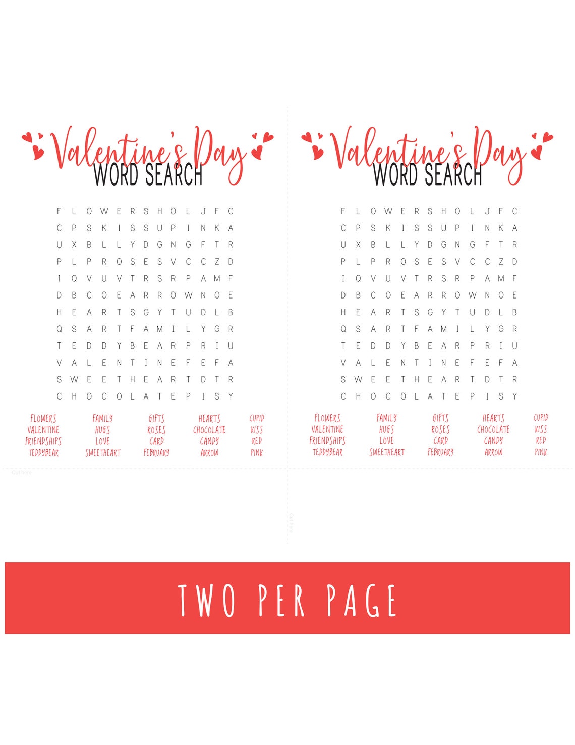 Valentines Day Word Search Valentines Day Games Valentines Day Game ...