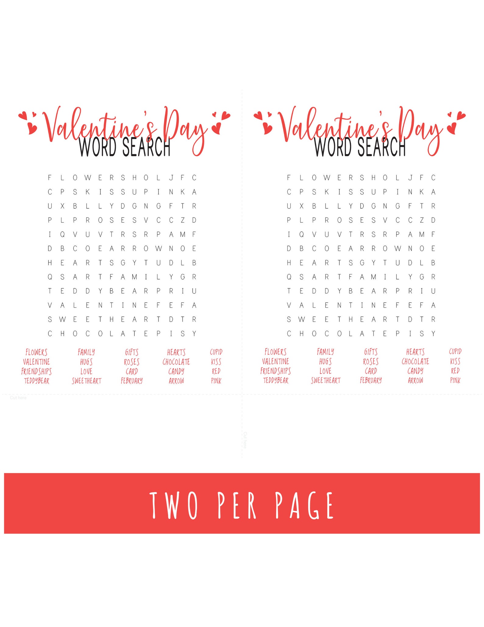 Valentines Day Word Search Valentines Day Games Valentines Day Game ...