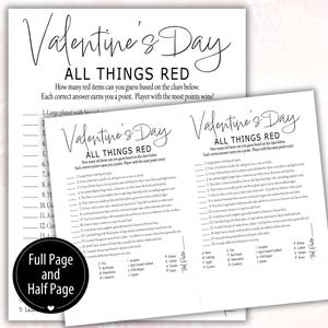 Fun Printable All Things Red Game for All Ages | Black and White ...