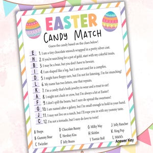 Fun Printable Easter Candy Match Game With Candy Clues | Easter ...