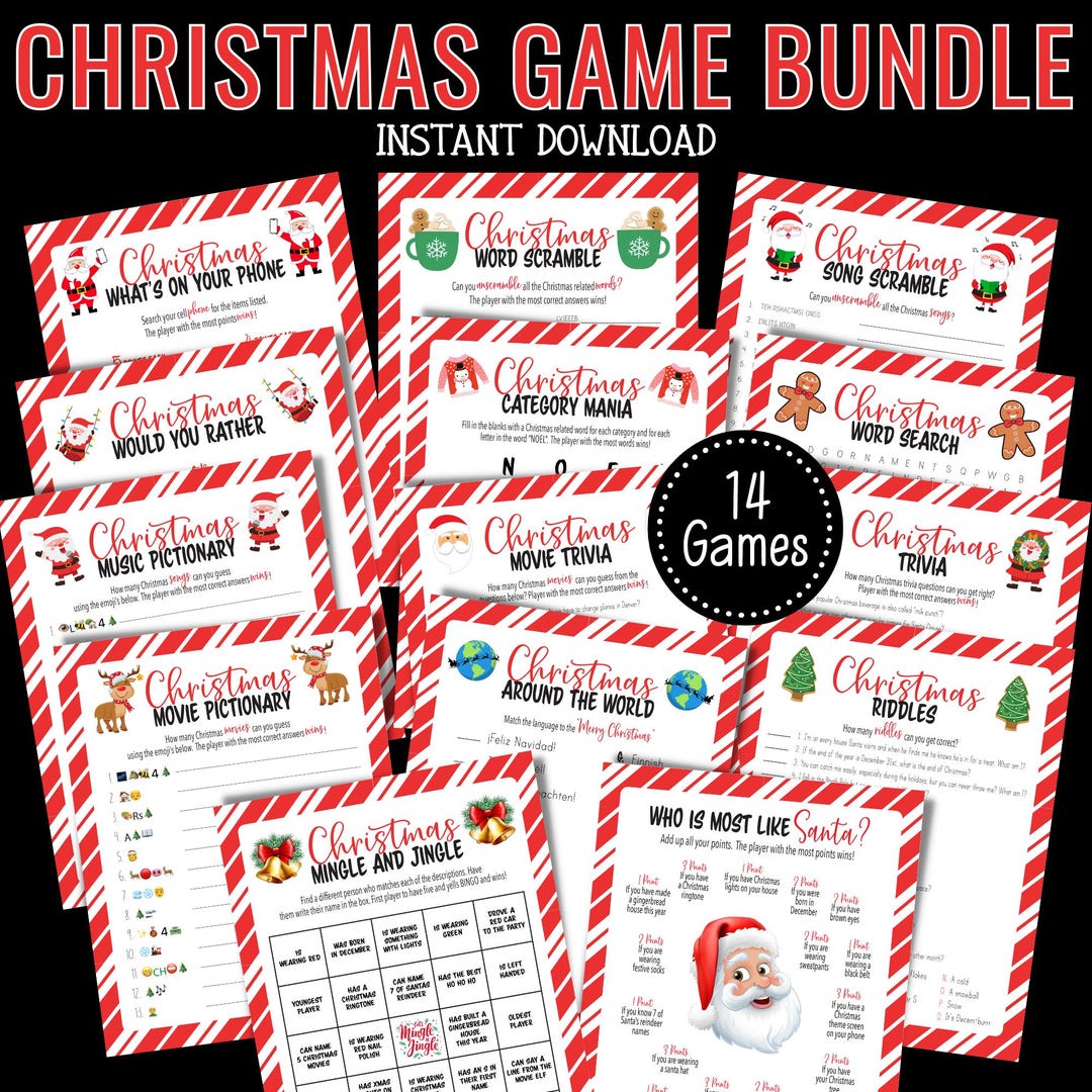 Christmas Game Bundle | Office Party Christmas Games | Family Christmas ...
