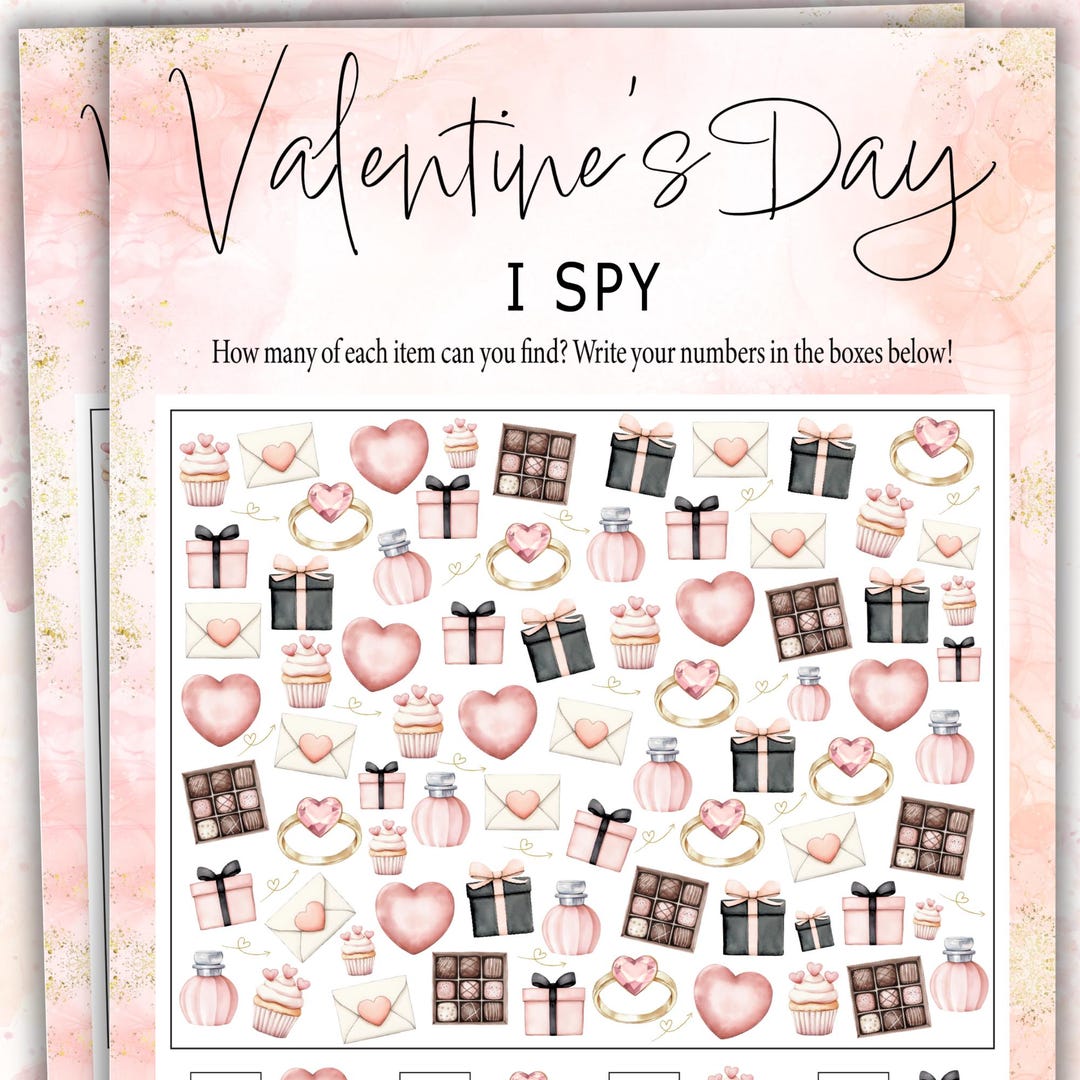 Fun Printable Valentine I SPY Search | Find the Valentine Pictures ...
