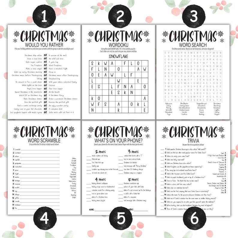 Printable Christmas Party Game Bundle | Holiday Classroom Party Games ...