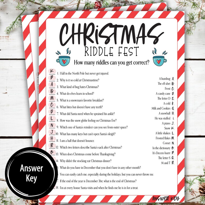Christmas Riddles Game | Riddle Fest Christmas Party Game | Family ...