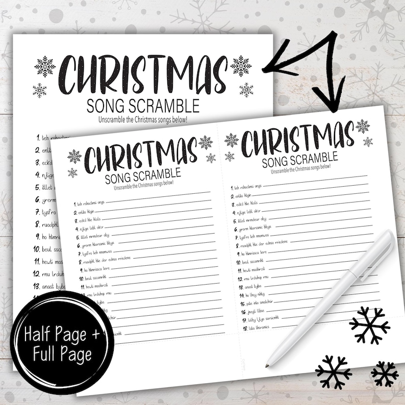 Christmas Song Scramble Game | Christmas Gathering Game Night ...