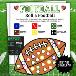 Printable Roll a Football Game | Football Party Dice Game | Football ...