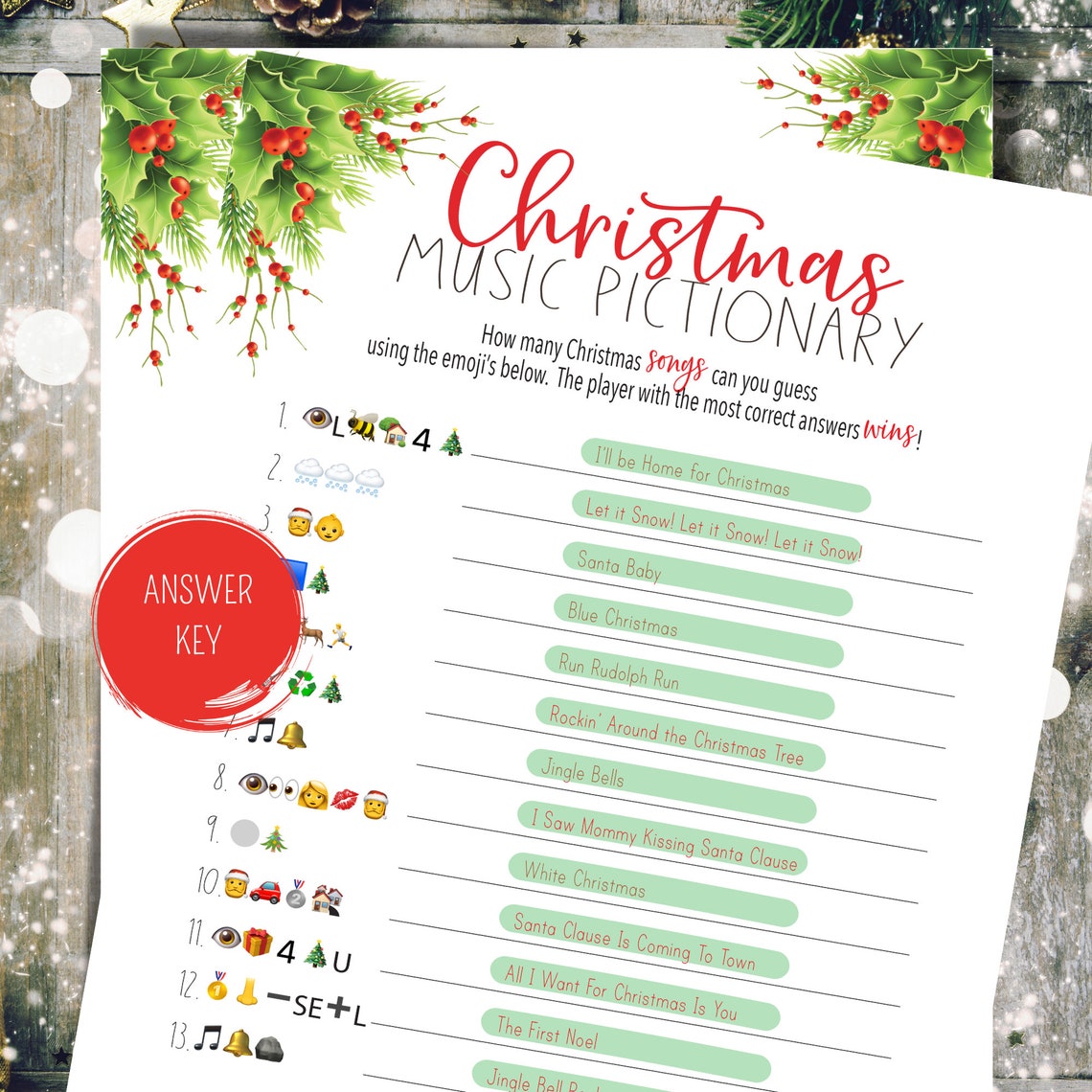 Christmas Song Emoji Game, Christmas Song Emoji Pictionary, Emoji ...