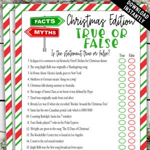Christmas Edition True or False Game | Holiday Christmas Office Party ...