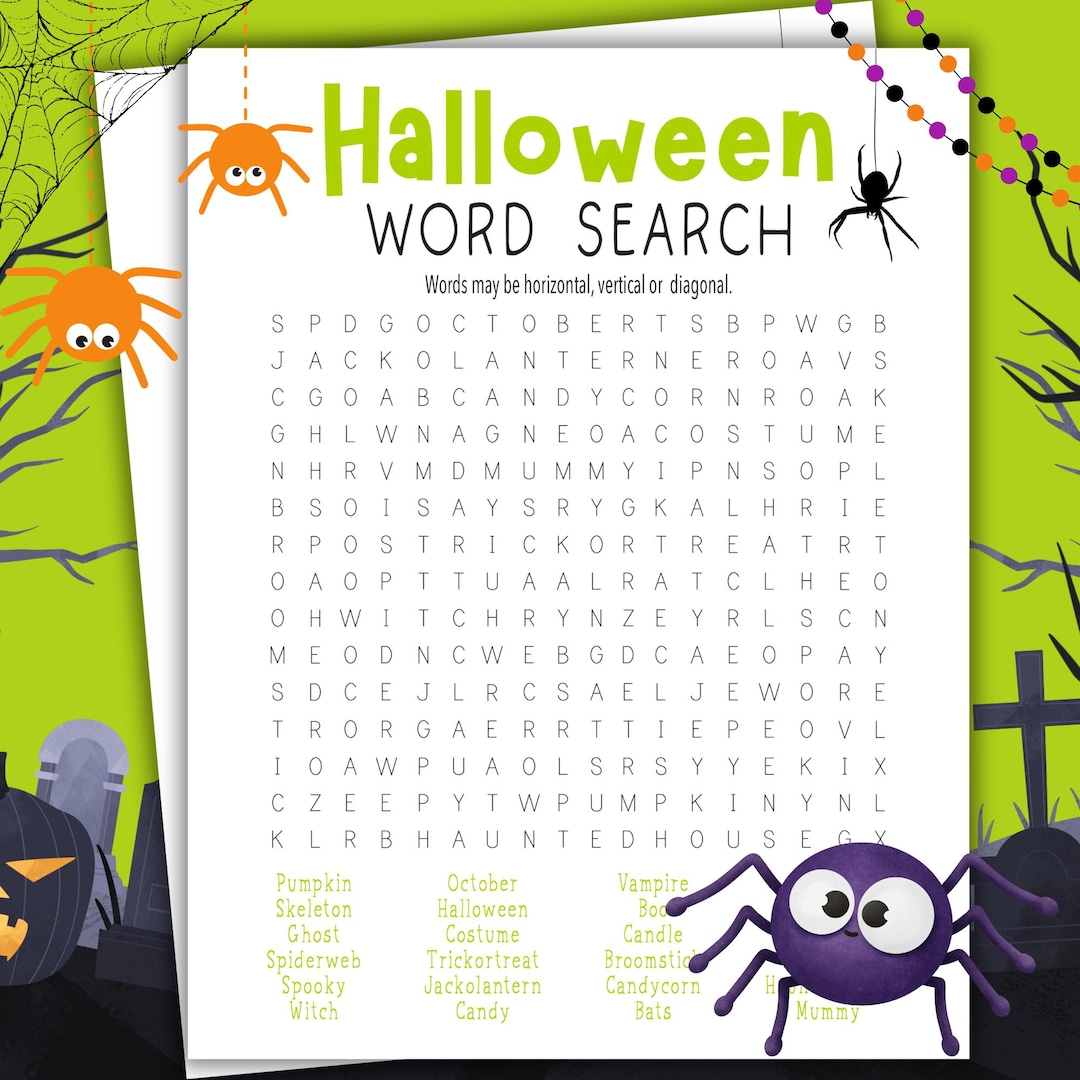 Halloween Printable Word Search | Printable Halloween Party Games ...