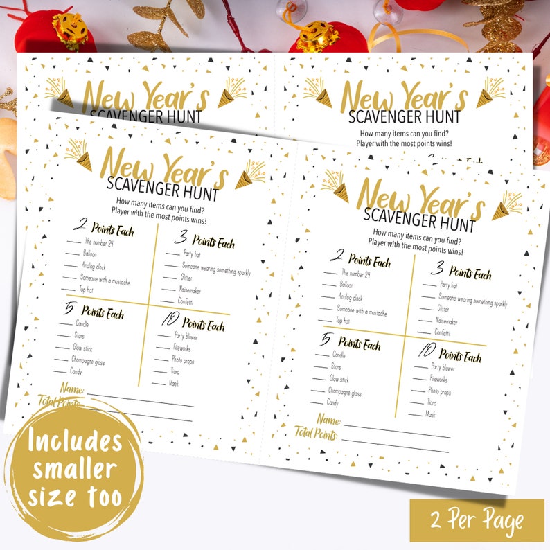 New Years Eve Games | New Years Party Scavenger Hunt | Printable New ...