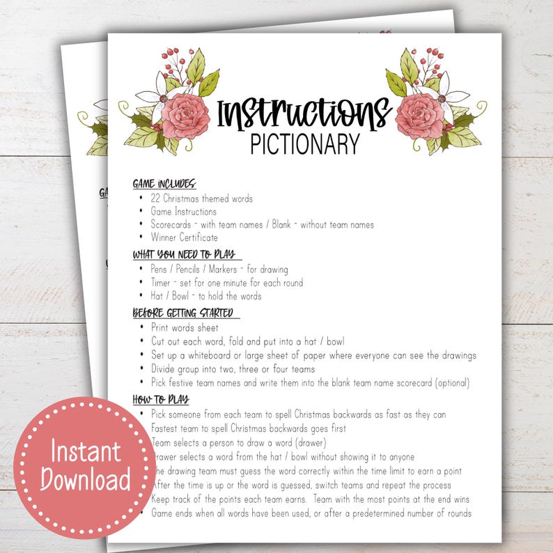 Christmas Pictionary Game | Holiday Office Party Games | Christmas ...