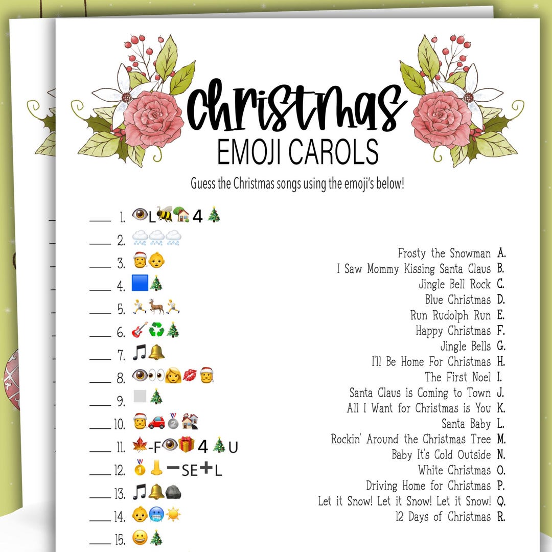 Christmas Songs Emoji Game | Christmas Gathering Game Night | Christmas ...