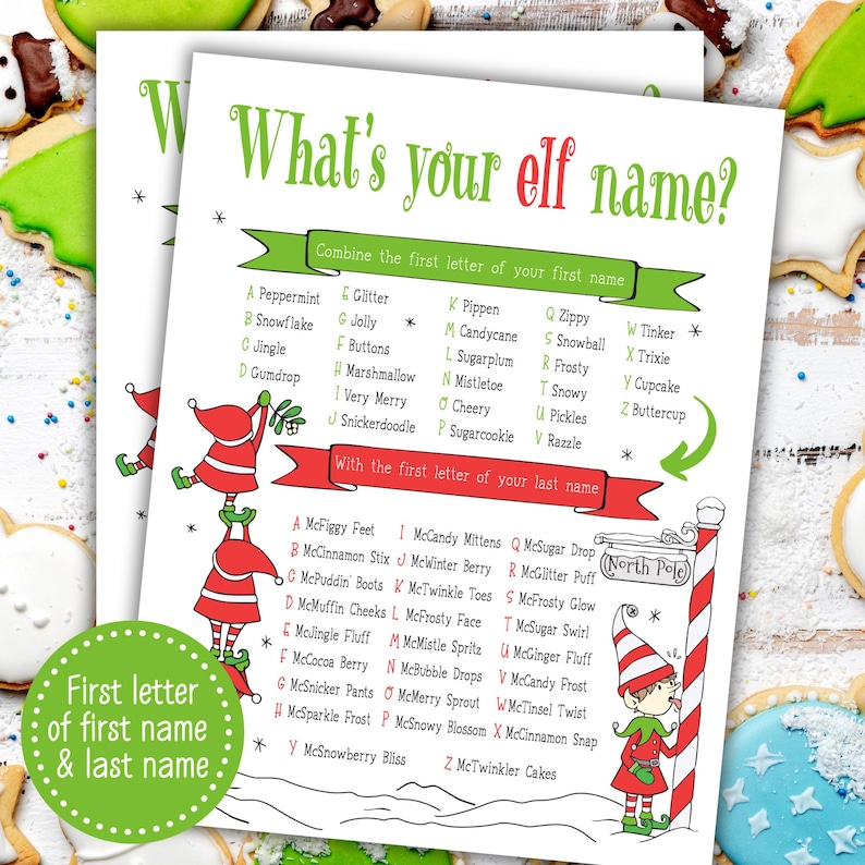 Christmas What's Your Elf Name | Office Party Christmas Elf Name Game ...