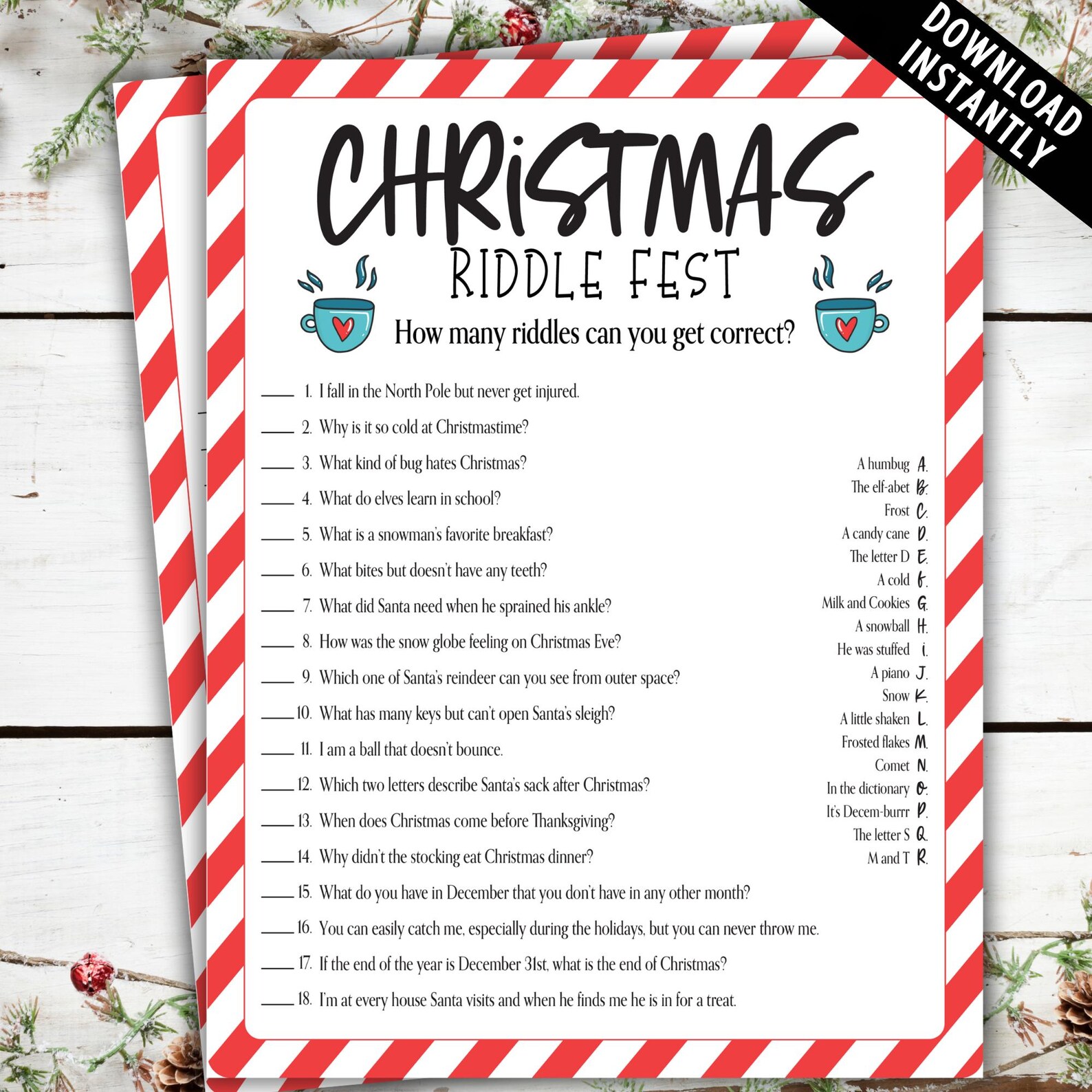Christmas Riddles Game | Riddle Fest Christmas Party Game | Family ...
