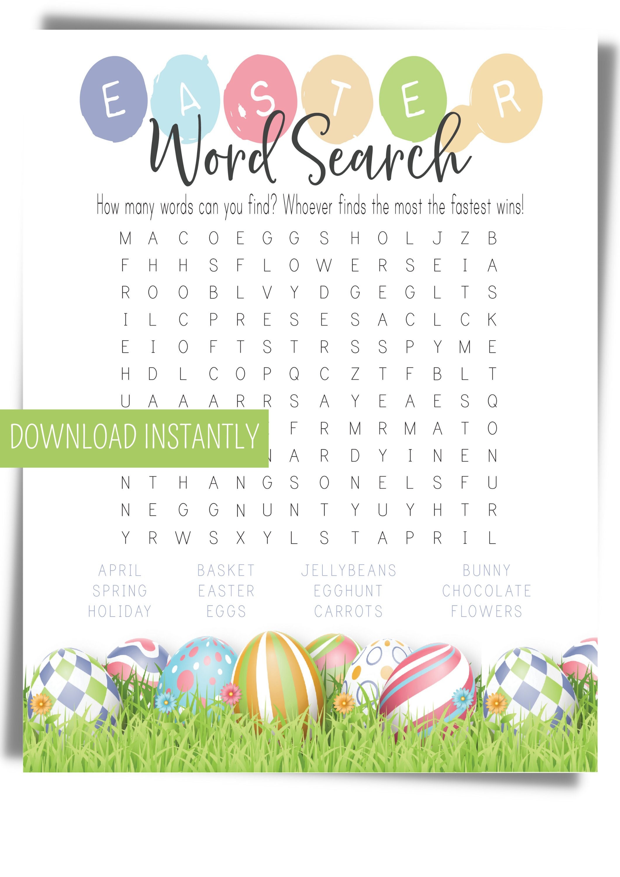 Easter Printable Games, Easter Word Search, Printable Kids Games ...