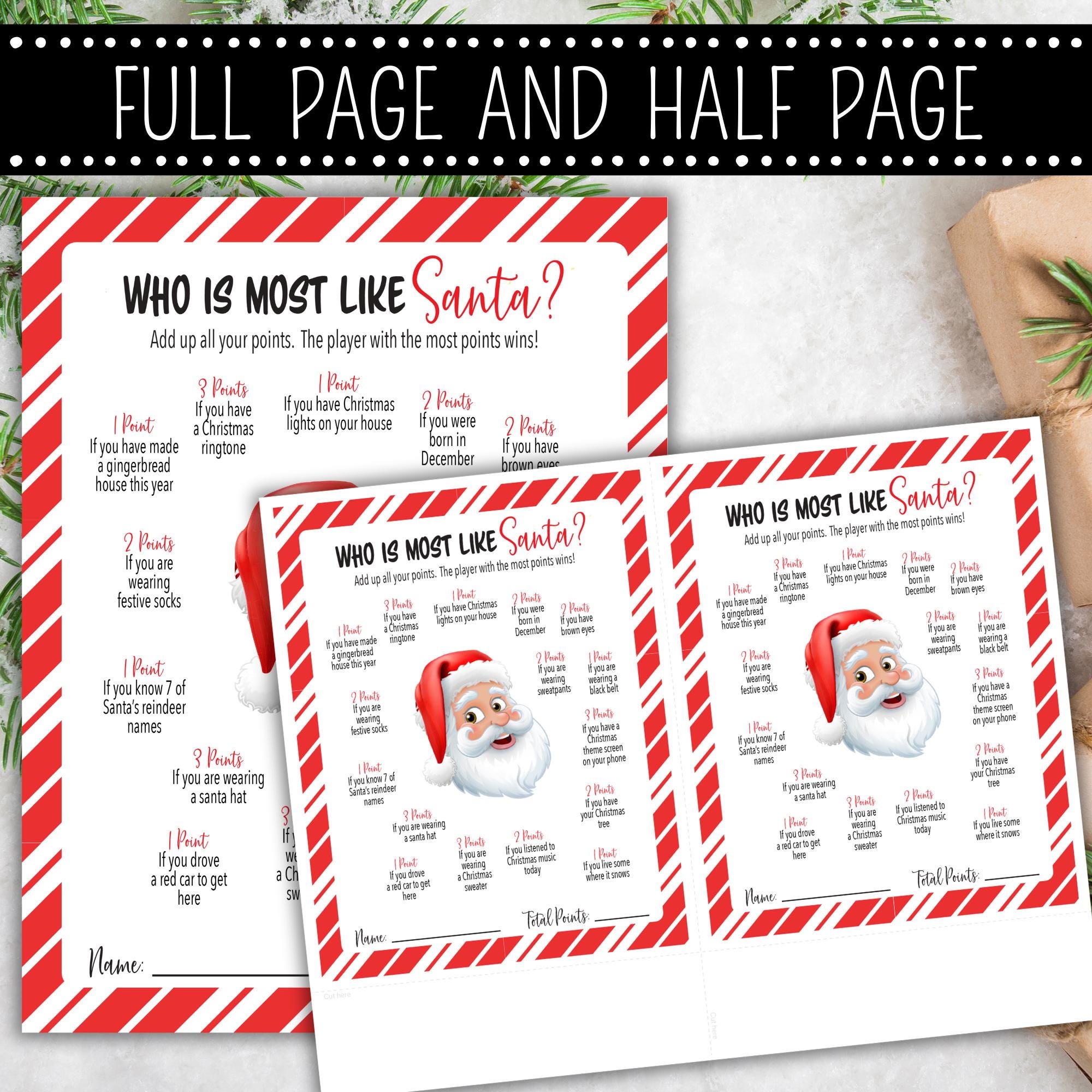 Christmas Who is Most Like Santa Game for Office Party | Family ...