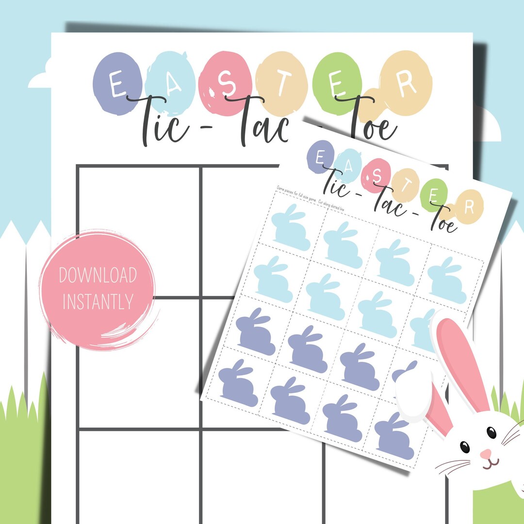 Printable Games Easter Tic-tac-toe Easter Games Easter - Etsy