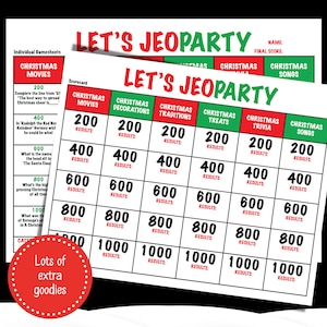 Christmas Jeopardy Game | Office Party Christmas Game | Family ...