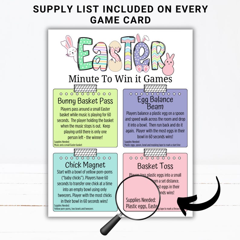 Printable Easter Minute to Win It Games Printable | Fun Easter ...