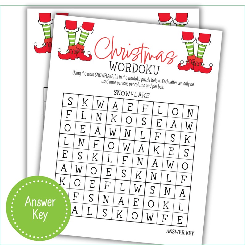 Christmas Wordoku Game | Christmas Gathering Game Night | Christmas ...