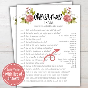 Christmas Printable Trivia Game | Christmas Gathering Game Night ...