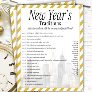 New Years Traditions Printable Game | New Years Around the Country for ...