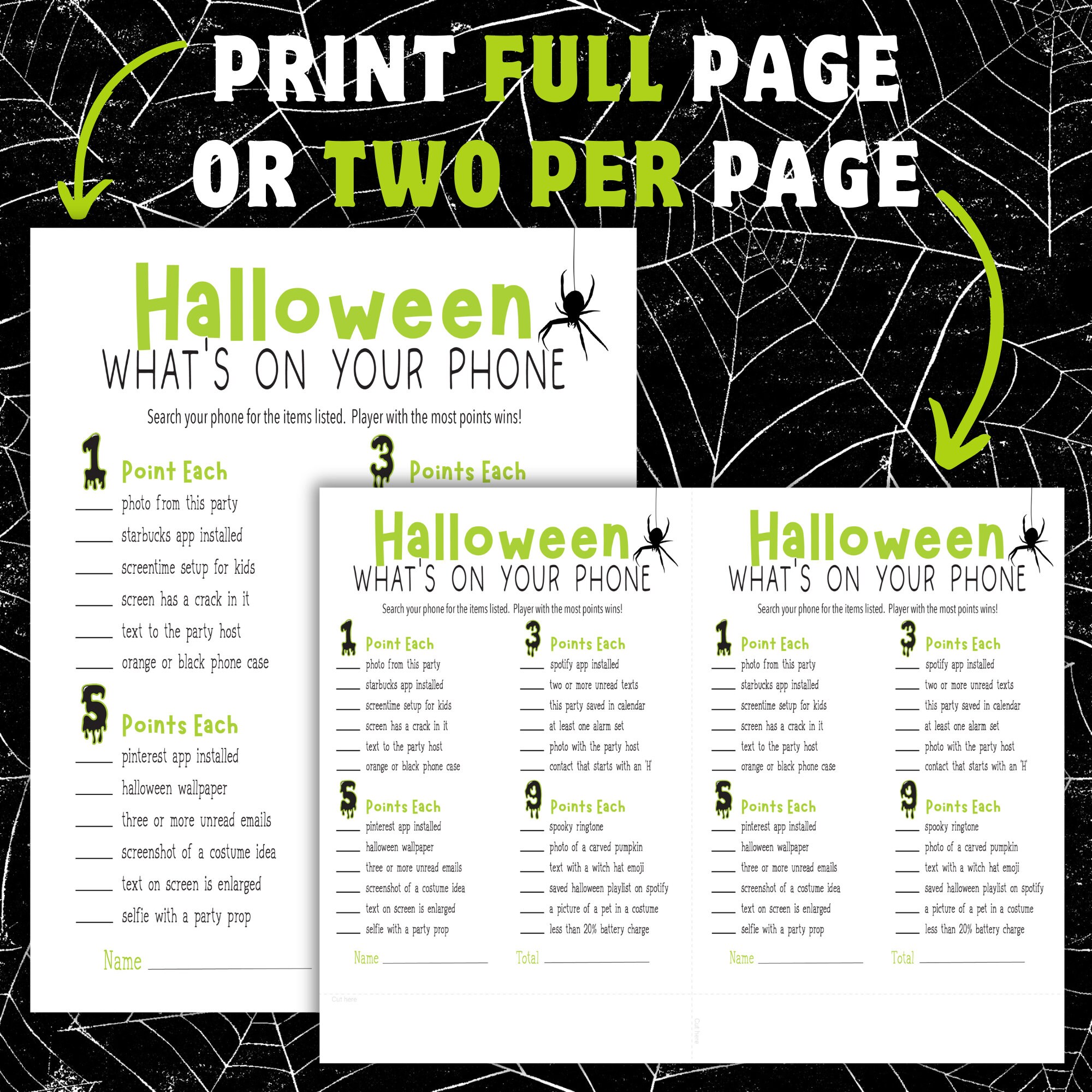 Spooky Halloween What's on Your Phone Game Halloween Office Party Game ...