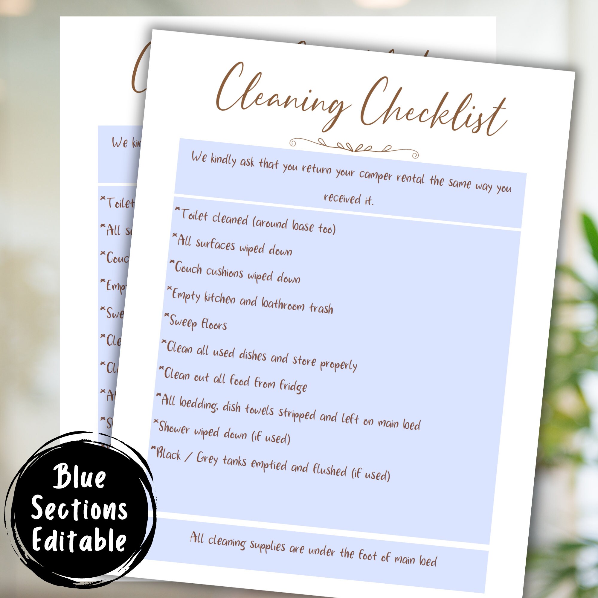 Editable RV Rental Packet | Printable RV Welcome Letter | Trailer ...