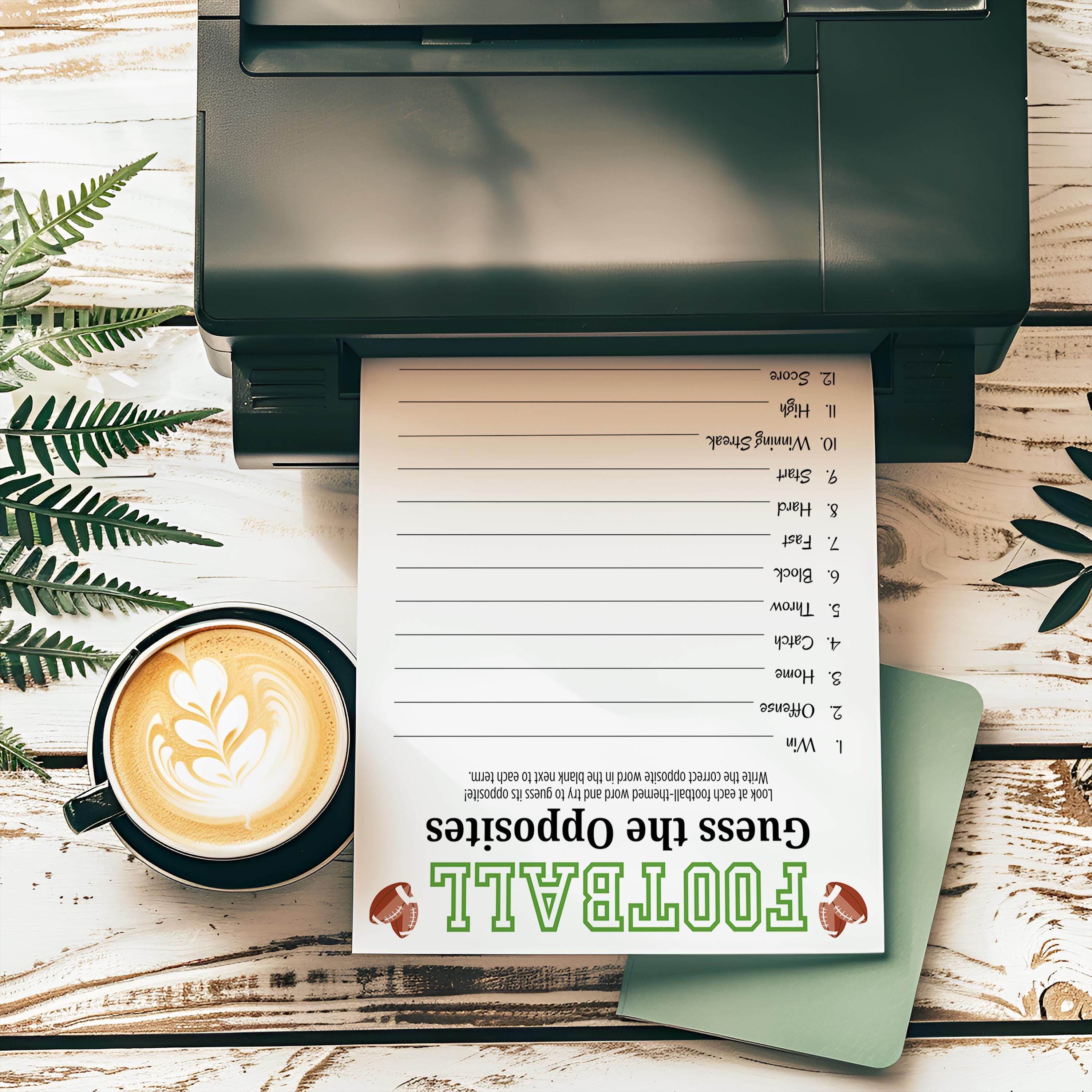 Printable Football Game Bundle Football Party Activities Football ...