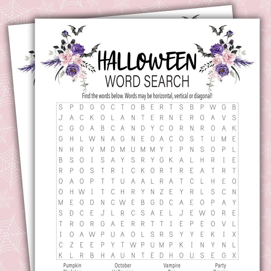 Spooky Halloween Printable Word Search | Printable Halloween Party ...