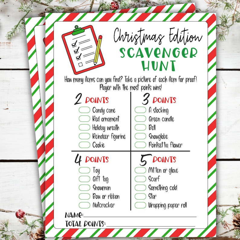 Printable Christmas Scavenger Hunt – Fun for All Ages| DIY Christmas ...
