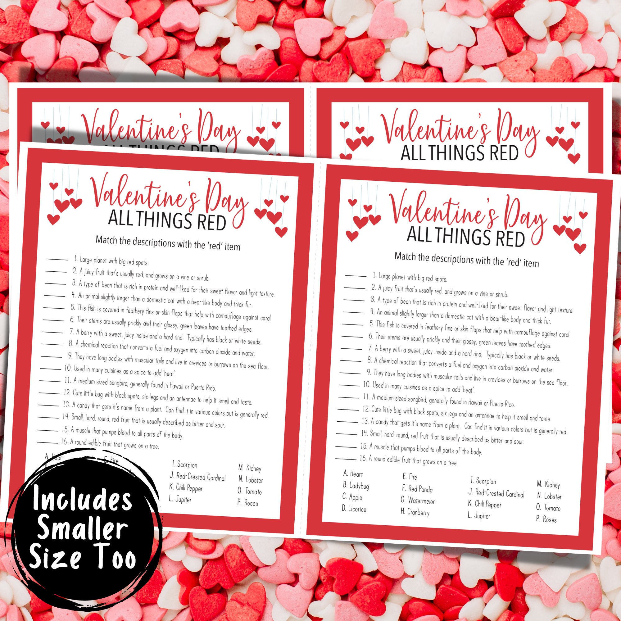 All Things Red Game for Office Party | Family Valentines Red Game ...