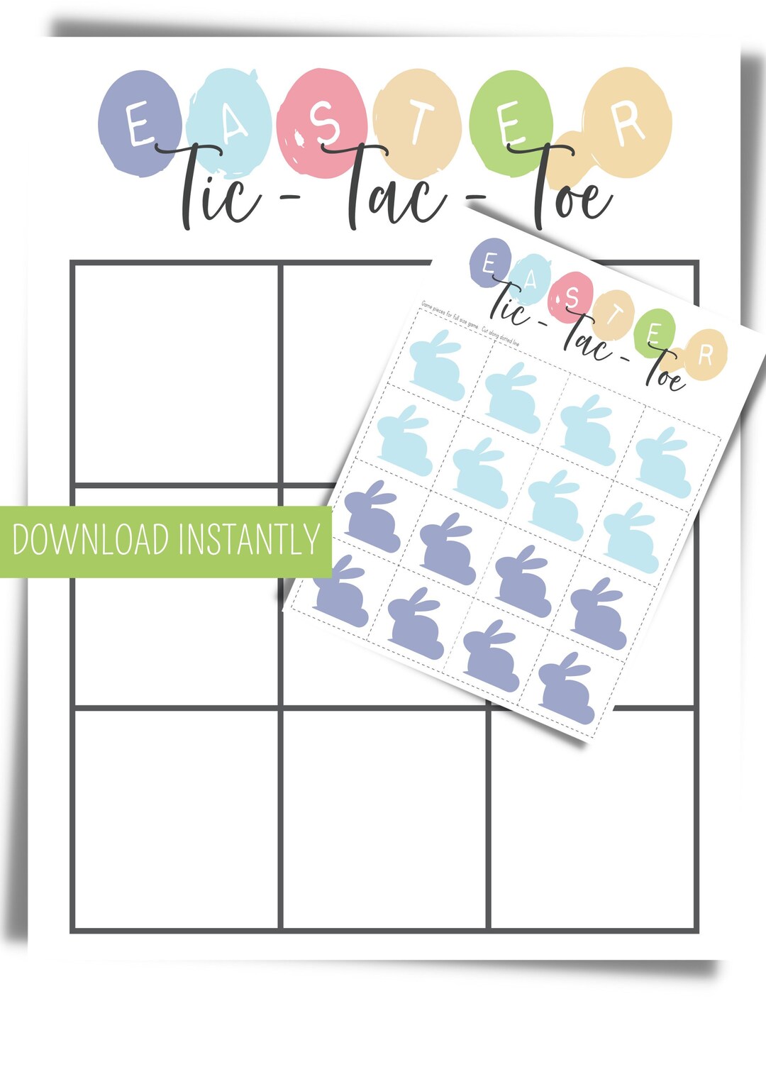 Printable Games Easter Tic-tac-toe Easter Games Easter - Etsy