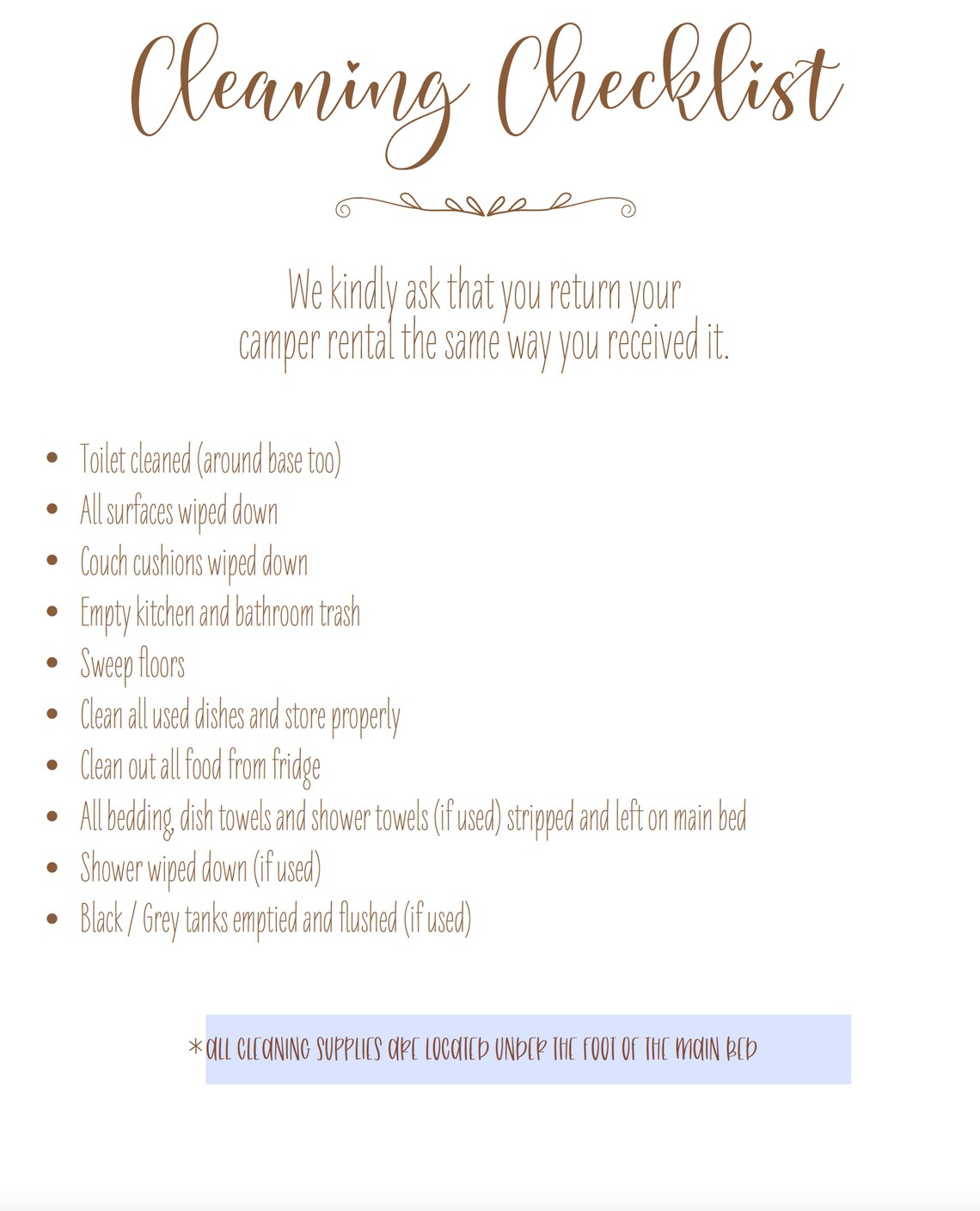 RV Rental Packet | Printable RV Welcome Letter - Etsy