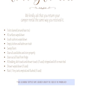 RV Rental Packet | Printable RV Welcome Letter - Etsy
