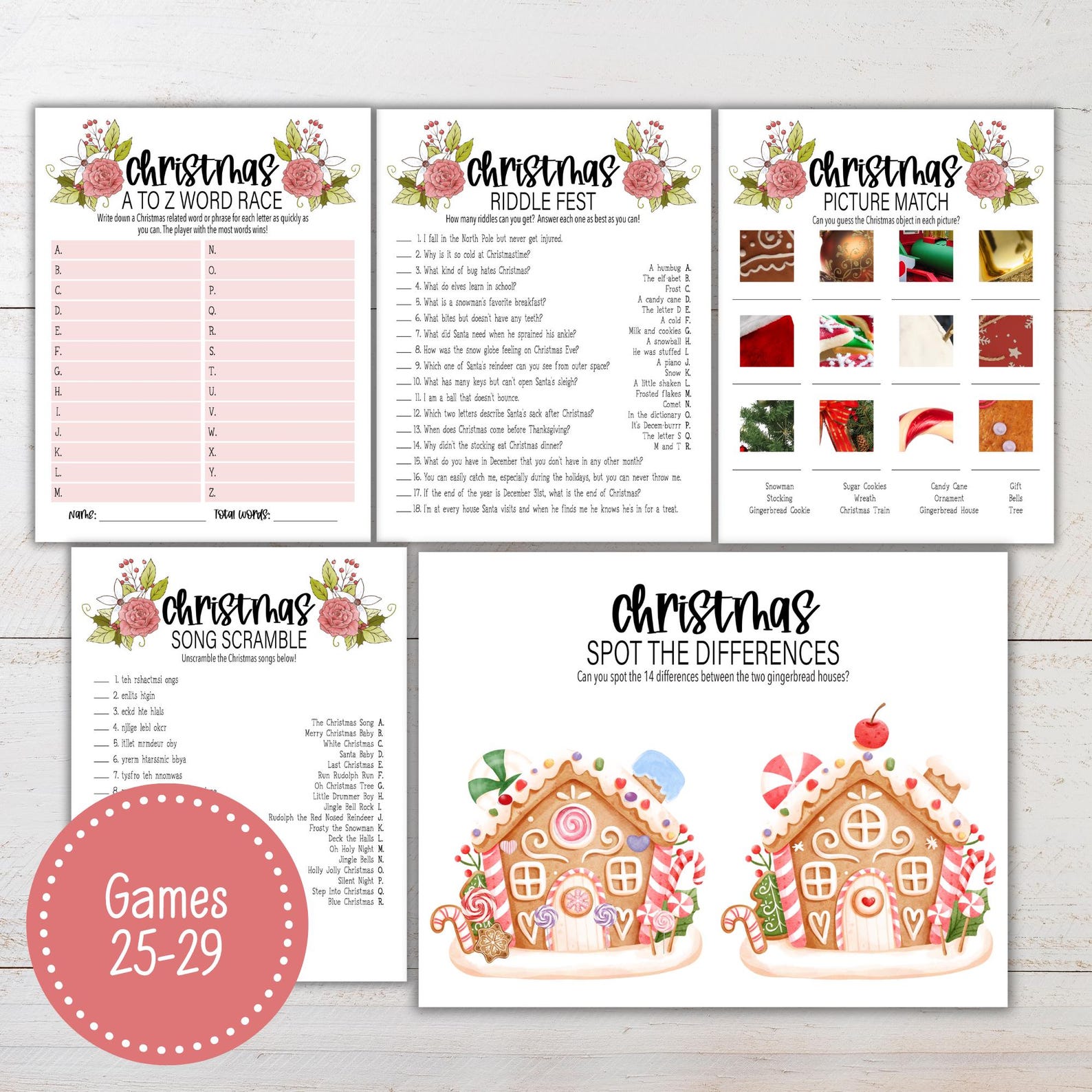 Printable Christmas Game Bundle | Holiday Classroom Party Games ...