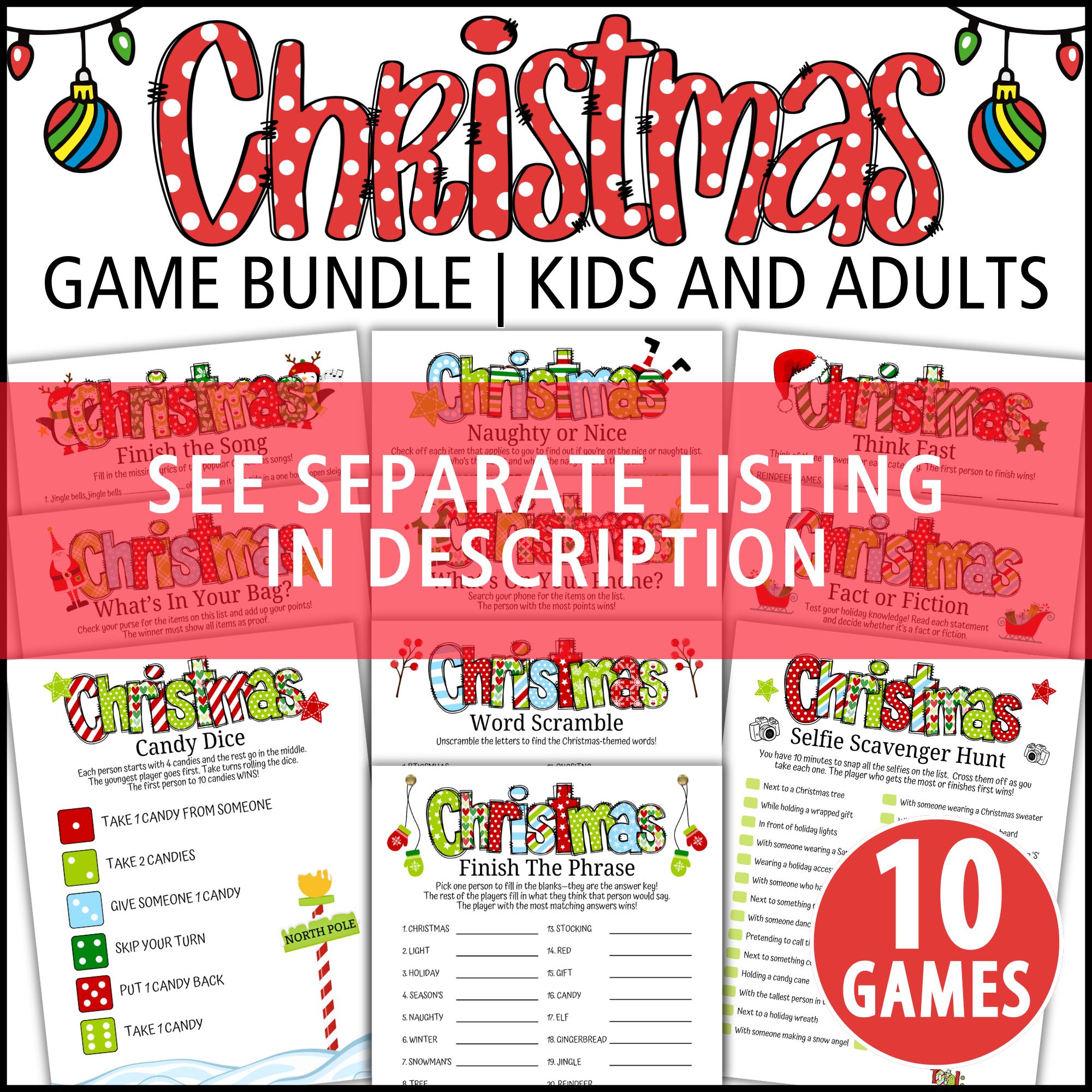 Christmas Think Fast Printable Game | Editable Holiday Party Game for ...