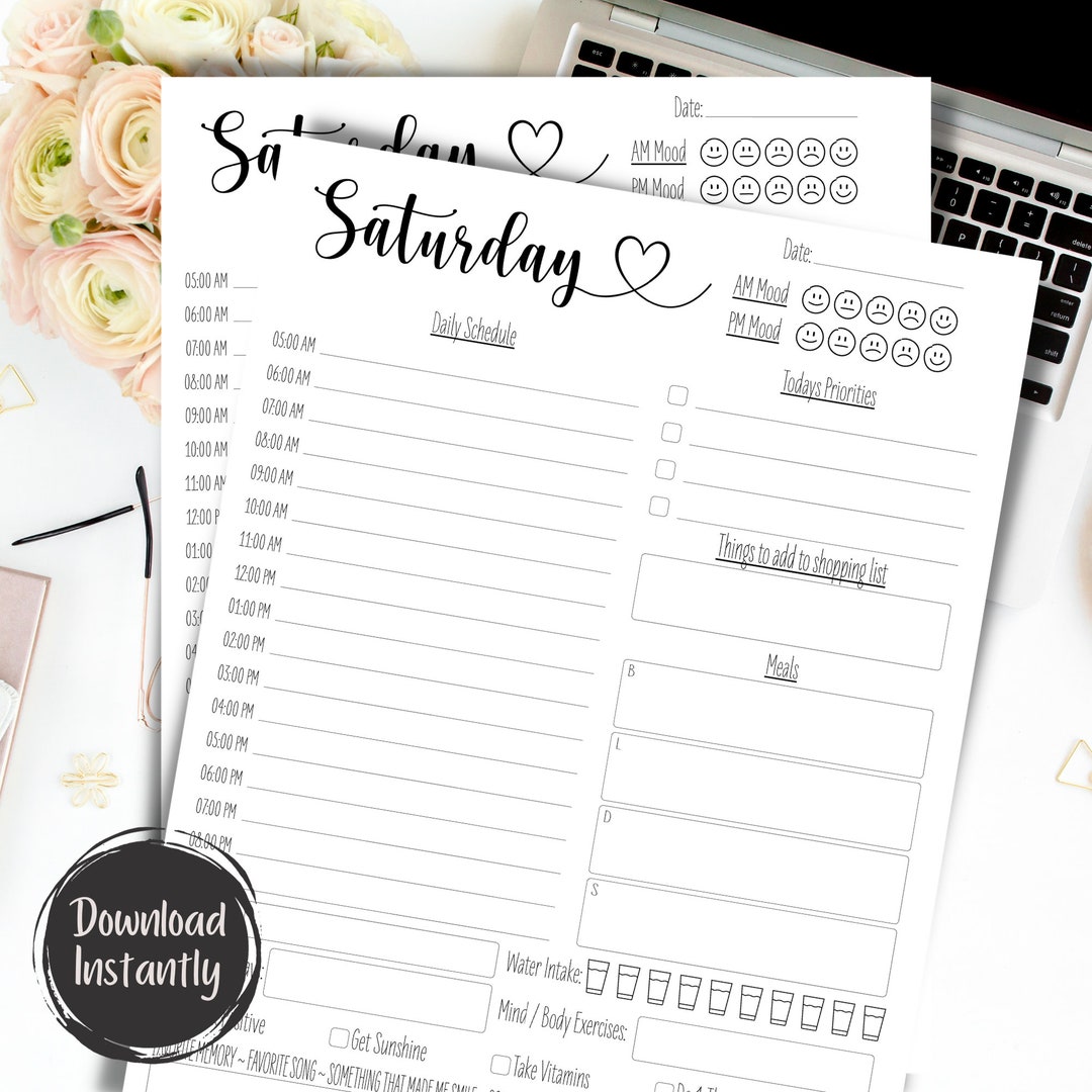 Daily Printable Planner | Daily Calendar | Health Planner | Weekly ...