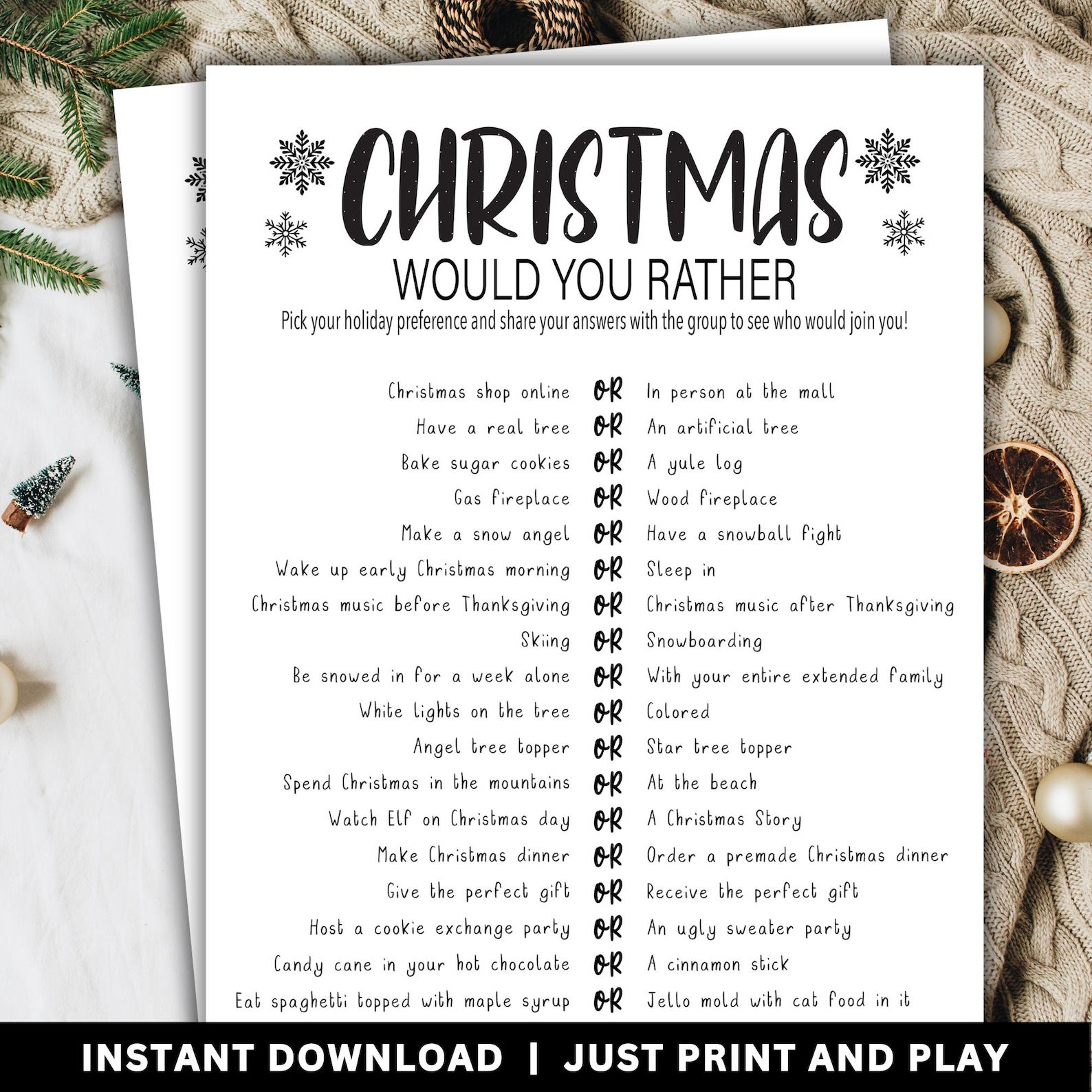 Christmas Would You Rather Game | Holiday Office Party Games ...