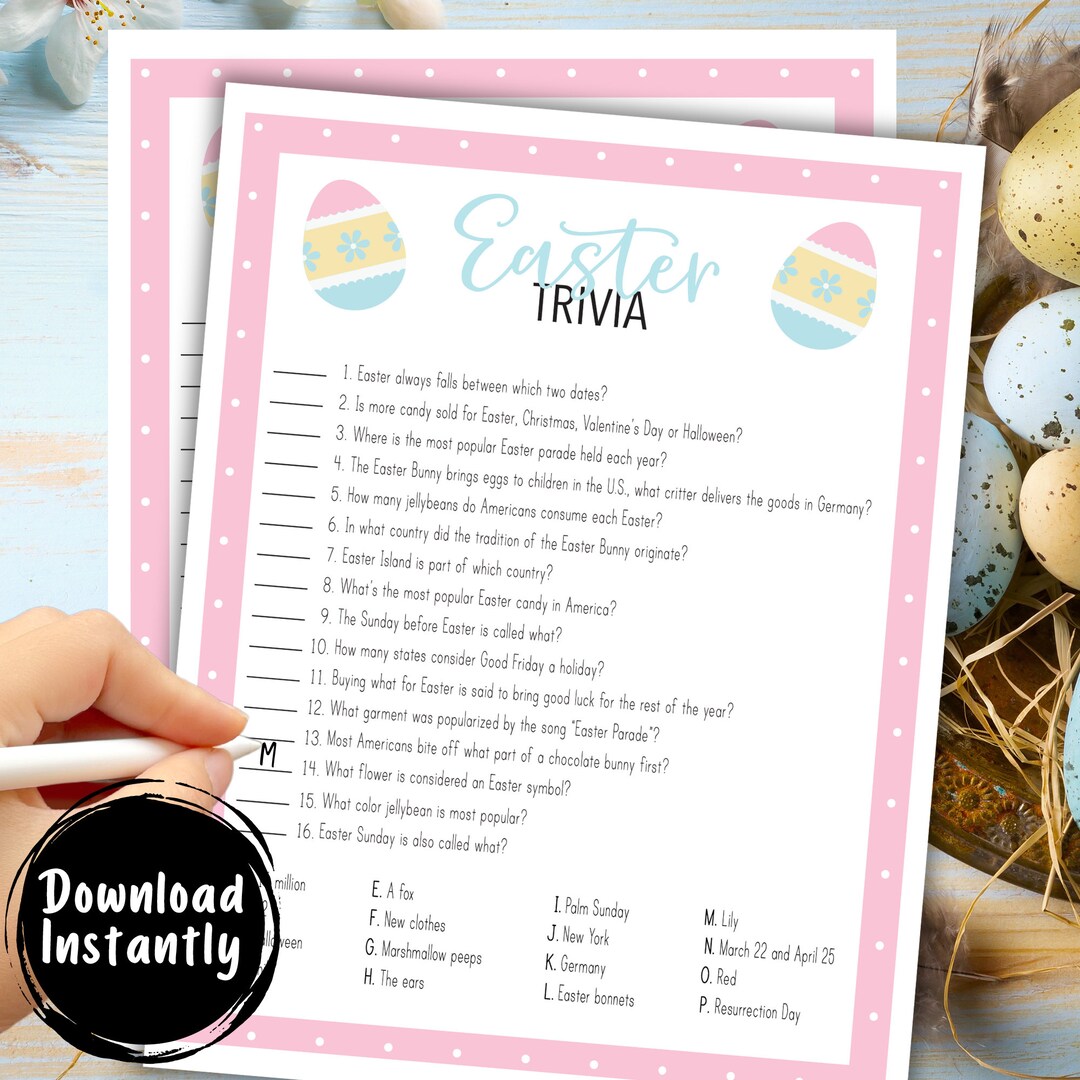 Easter Trivia Game for Office Party | Family Easter Trivia Night ...