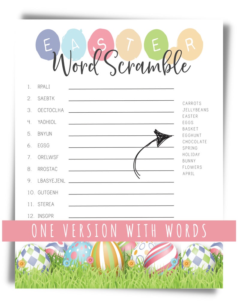 Easter Printable Games, Easter Word Scramble, Printable Kids Games ...